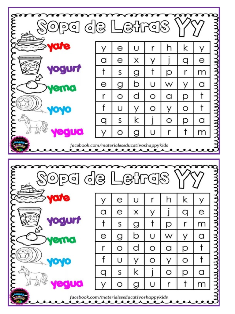Sopa de Letras Yy | PDF