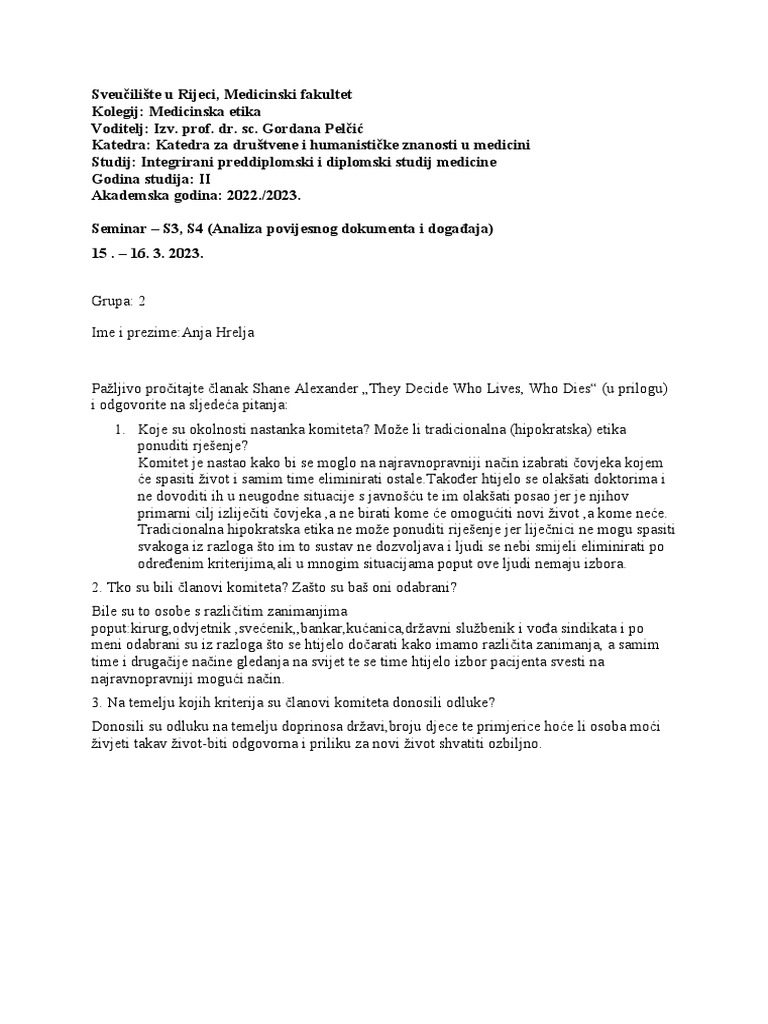 Hrelja Anja Radni Listic S3,4 2 | PDF