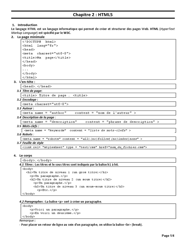 HTML5 Resume | PDF | Langage de balisage | Html