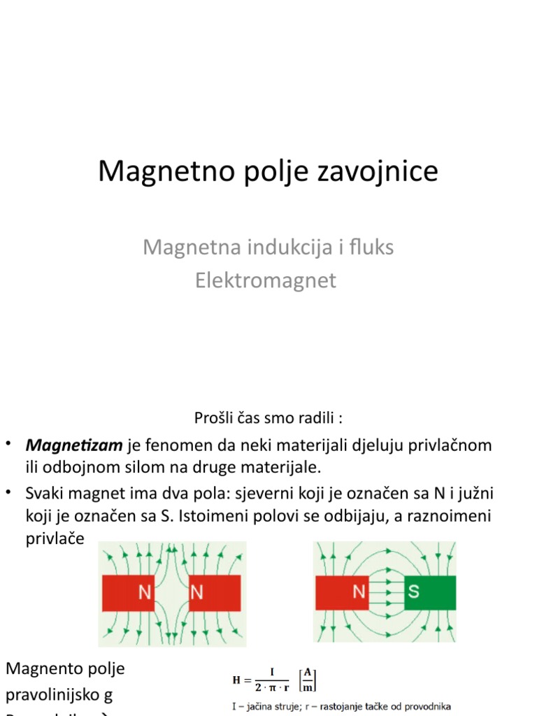 Magnetno Polje Zavojnice: Magnetna Indukcija I Fluks Elektromagnet | PDF