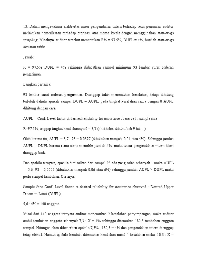 Evaluasi Stop-or-Go Sampling Audit | PDF