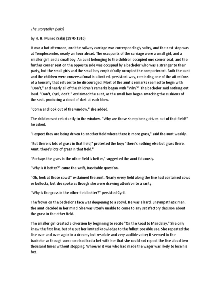 The Storyteller | Download Free PDF | Saki