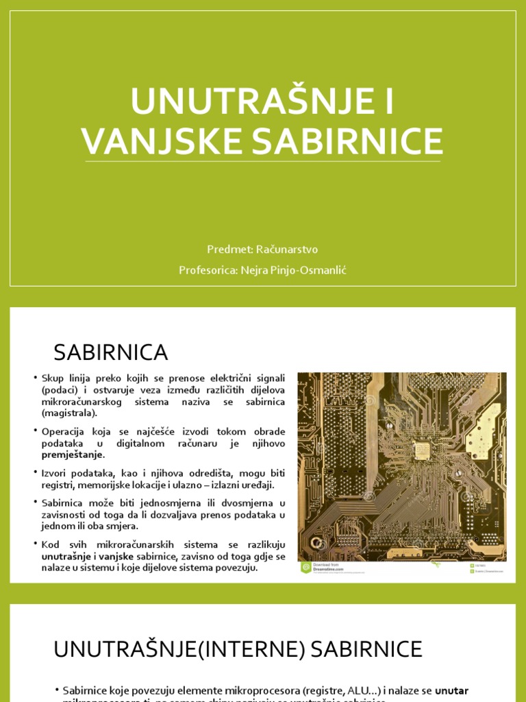 8. Unutrašnje i vanjske sabirnice | PDF