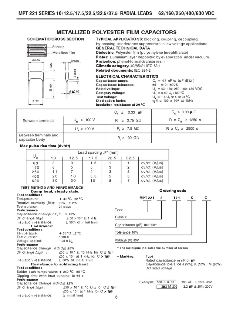 MPT 221 | Download Free PDF | Capacitor | Manufactured Goods
