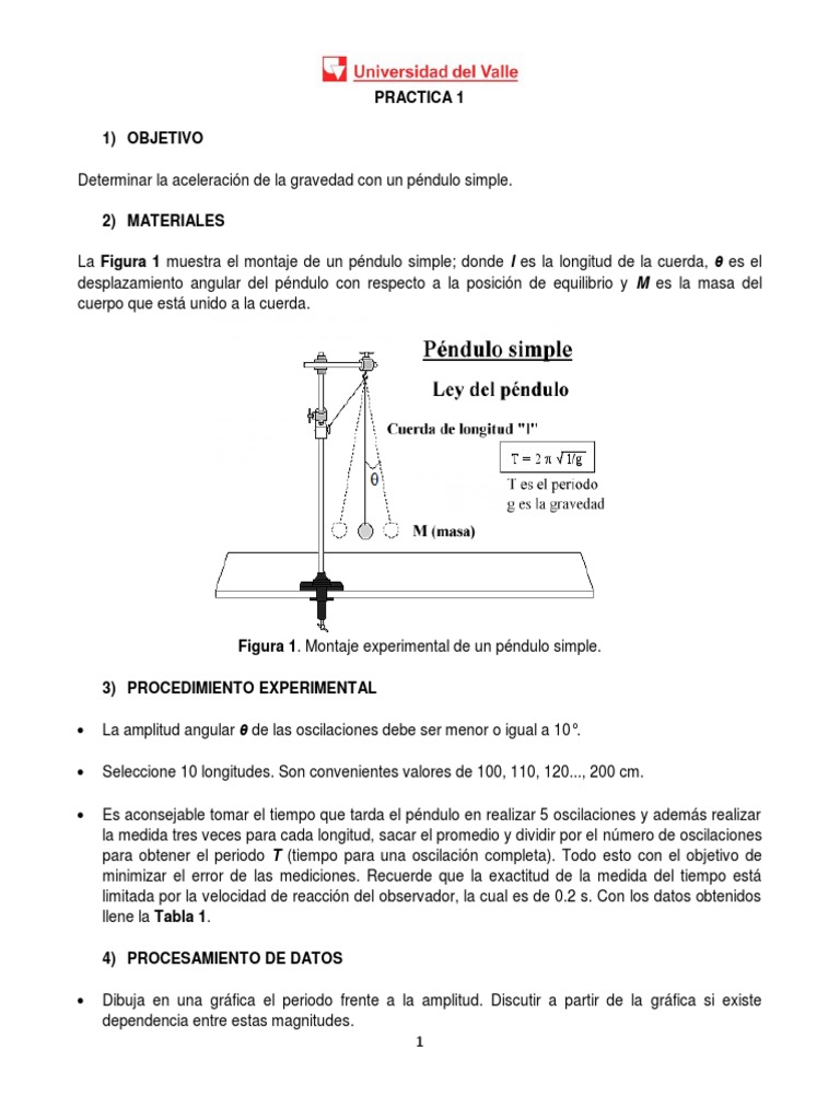 Practica 1 | PDF | Péndulo | Oscilación