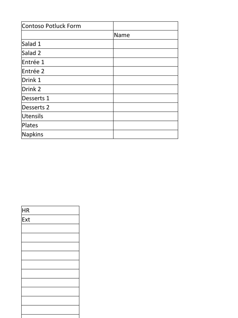 03 Contoso Potluck HR Print Ready Solution | PDF