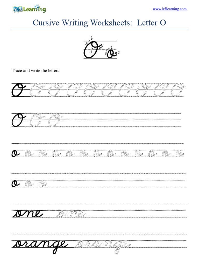 Cursive Writing Worksheets: Letter O | PDF