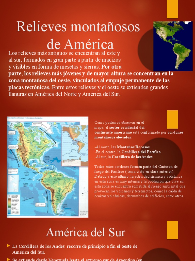 Relieves Montañosos de América | Descargar gratis PDF | Andes | Américas