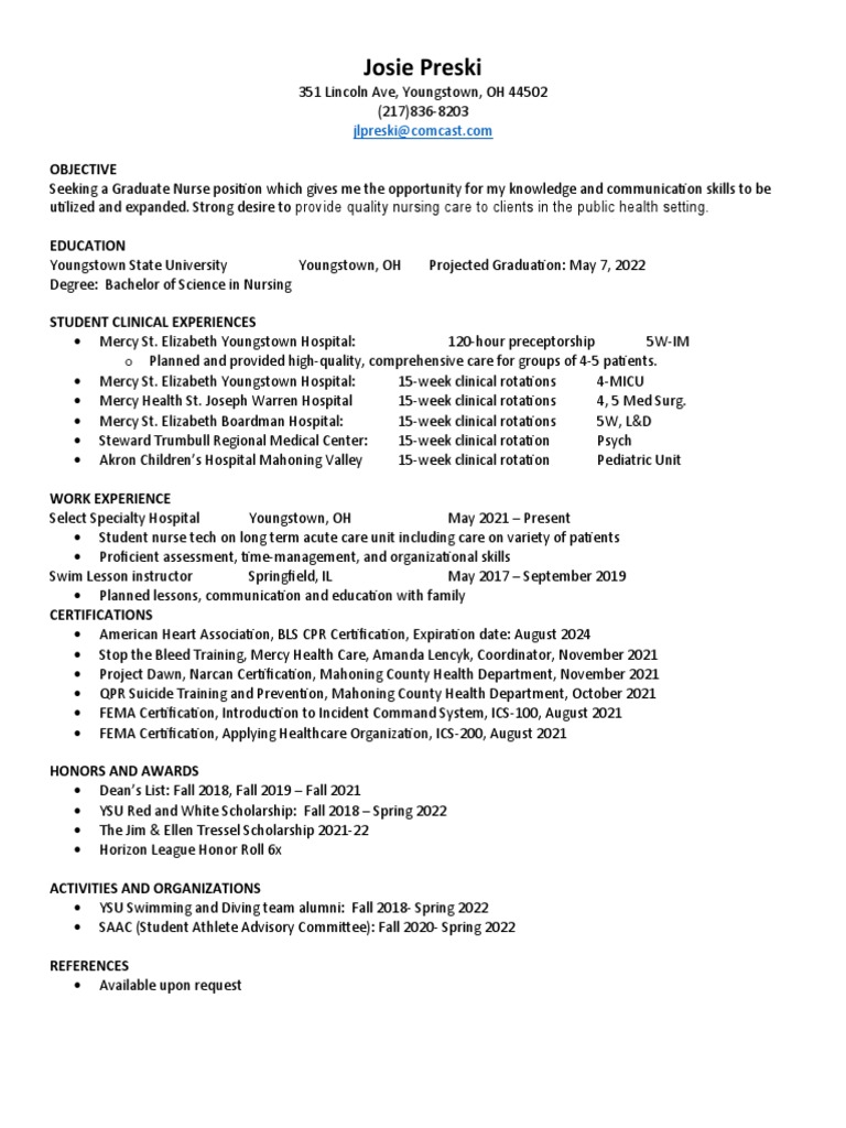 Resume 2023 | PDF | Nursing | Hospital