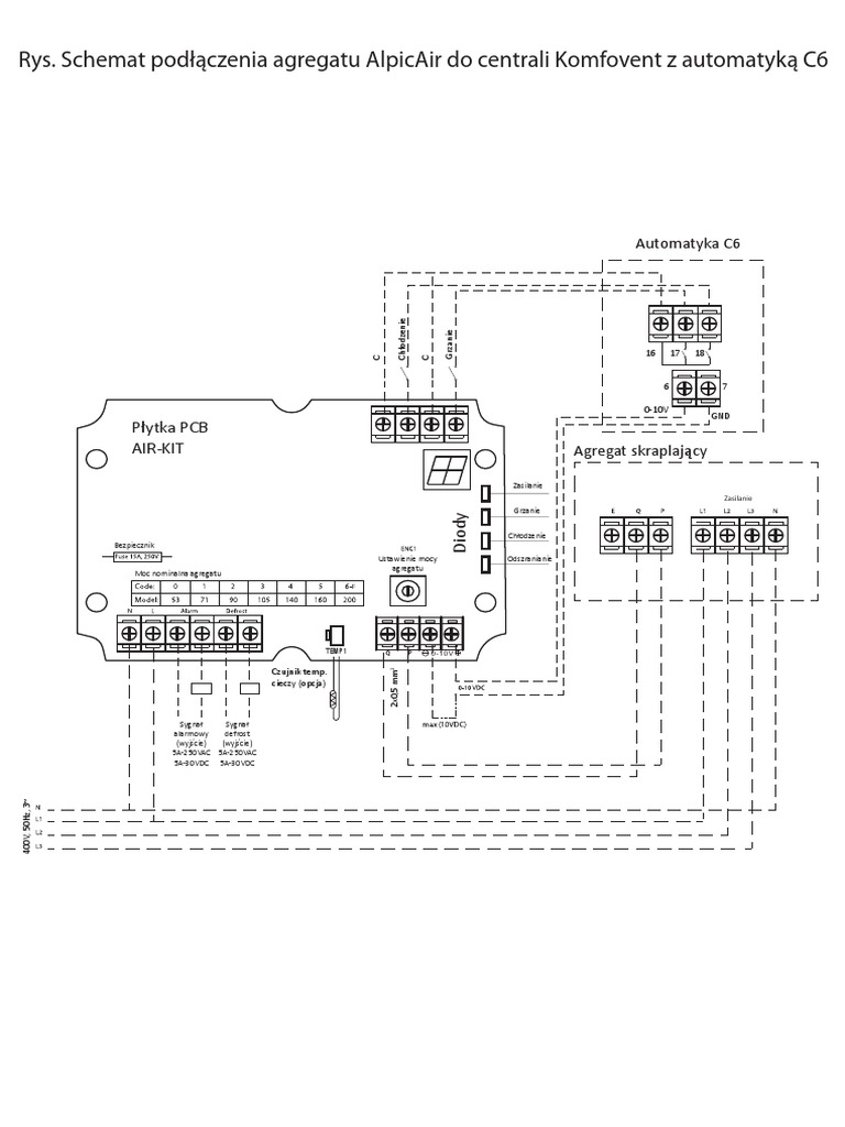 Air Kit Ka8243 Ka8245 Alpicair Schemat Podlaczenia Komfovent C5 C6 Ventia PL | PDF