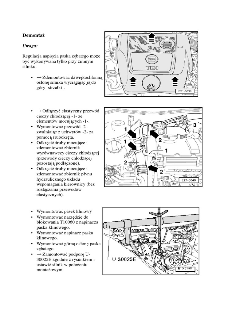 Wymiana Napêdu Rozrz Du 1.9 TDI PD Z Hydraulicznym Systemem Napinania Paska Rozrz Du | PDF