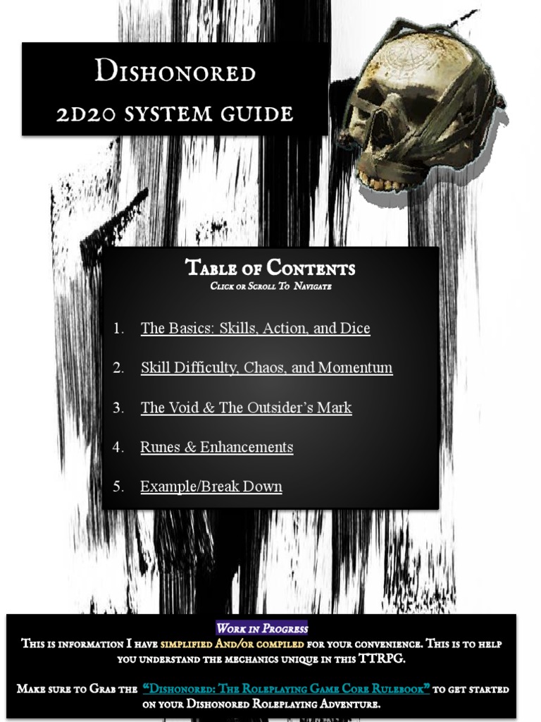 2d20 System Dishonored Guide | PDF | Gaming