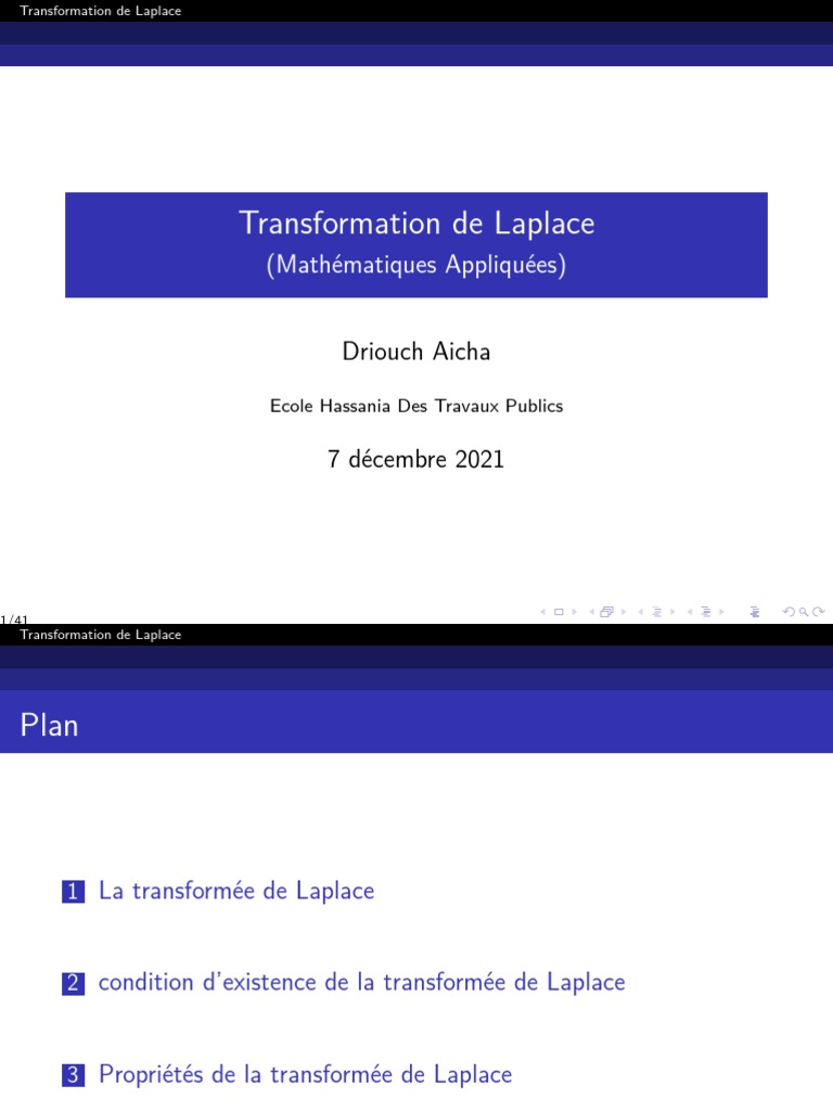 Propriétés de la Transformée de Laplace | PDF | Transformation de ...