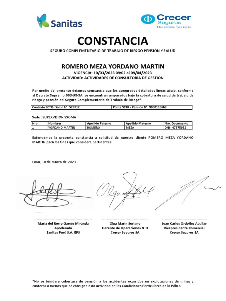 Constancia | PDF