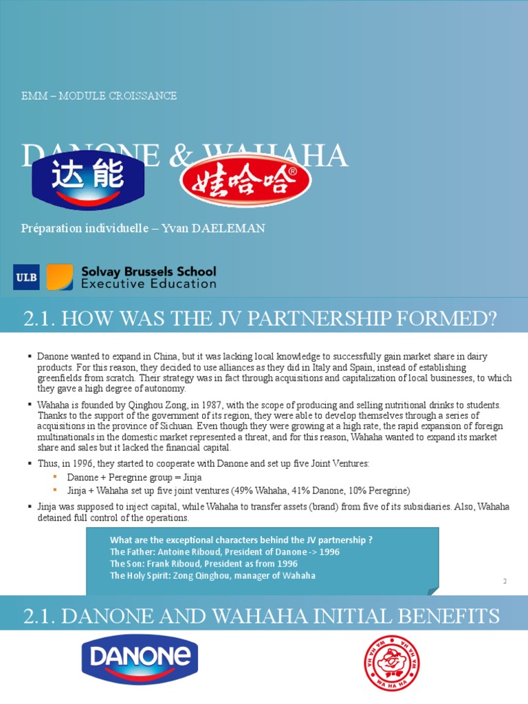 DAELEMAN Yvan Danone Wahaha | PDF | Business | Economies