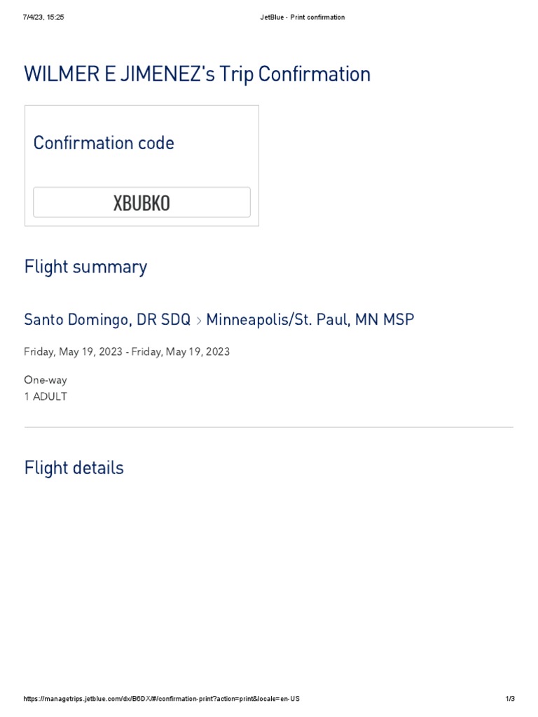 WILMER E JIMENEZ's Trip Confirmation: Xbubko | PDF | Aeronautics | Aircraft