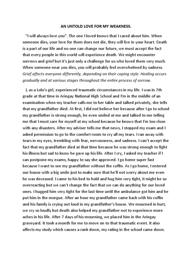 AN UNTOLD LOVE-WPS Office | PDF | Grief
