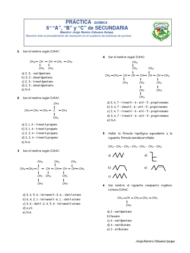 Practica QMC Org | PDF | Hidrocarburos | Alcano