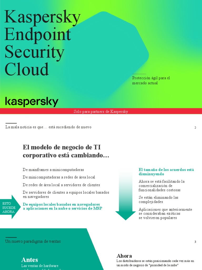 Kaspersky Endpoint Security Cloud Presentation Partner 0222 - es-MX | PDF | Computación en la ...