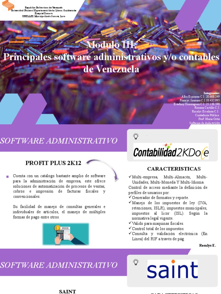 Presentacion Software de Aplicacion | PDF | Contabilidad | Software