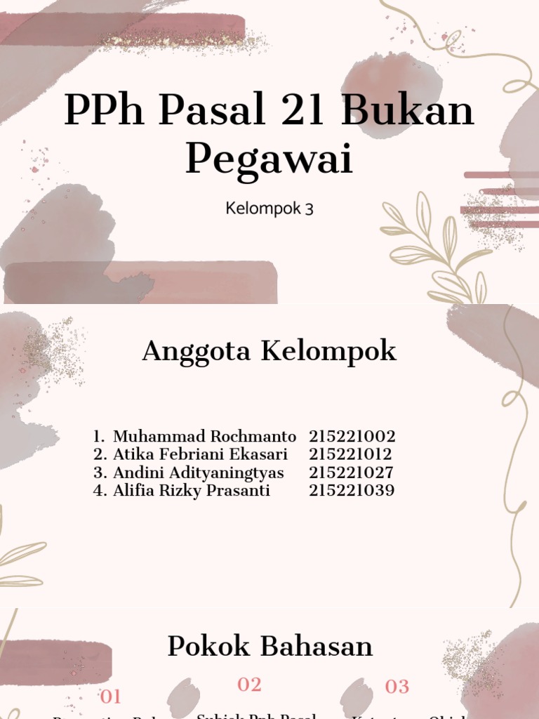 PPH Pasal 21 Bukan Pegawai - Kel 3 | PDF