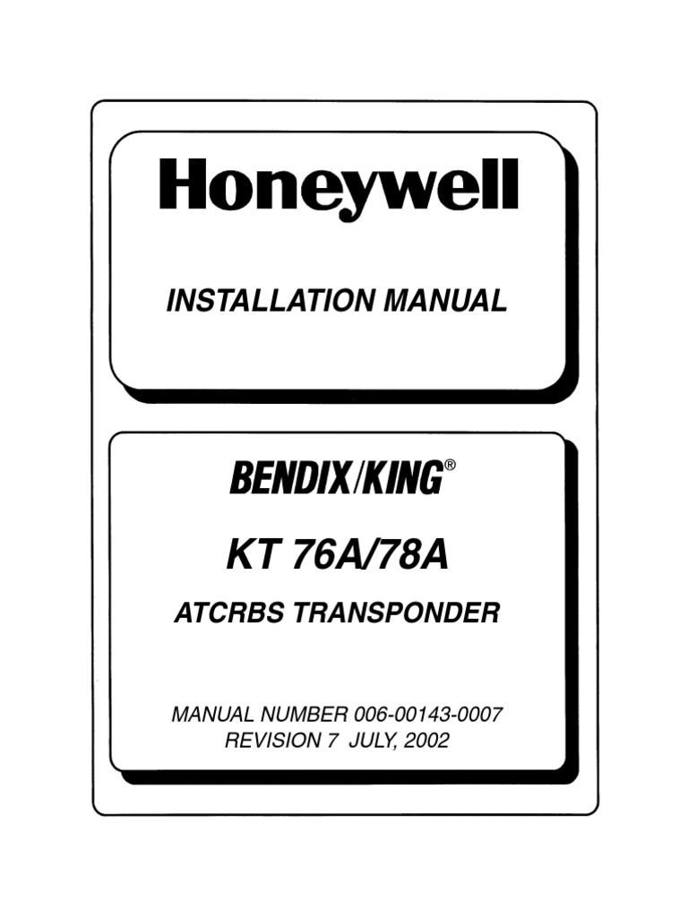 Transponder KT 76a | PDF | Transponder (Aeronautics) | Electrical Connector