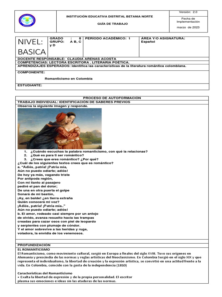 Guía Romanticismo 8 | PDF | Romanticismo