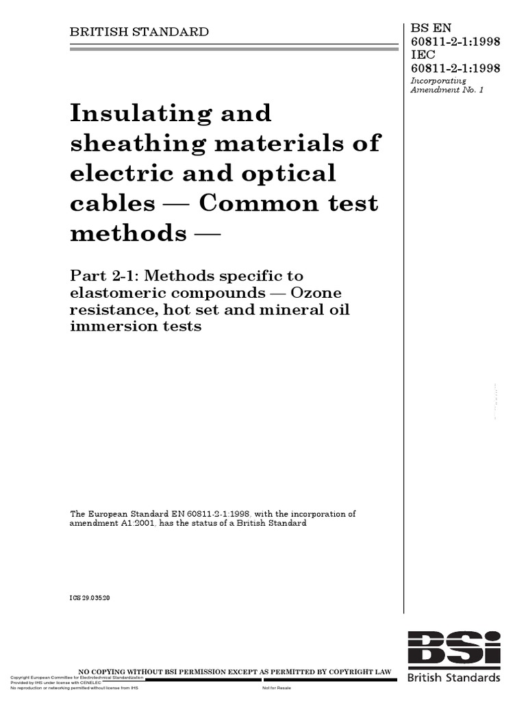 En60811 2 1 1998 | PDF | International Electrotechnical Commission ...
