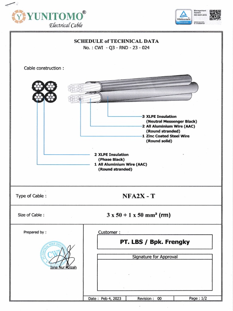 Yunitomo-: Nfa2X. T | PDF | Wire | Insulator (Electricity)