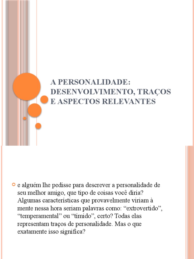 A Personalidade: Desenvolvimento, Traços E Aspectos Relevantes | PDF ...