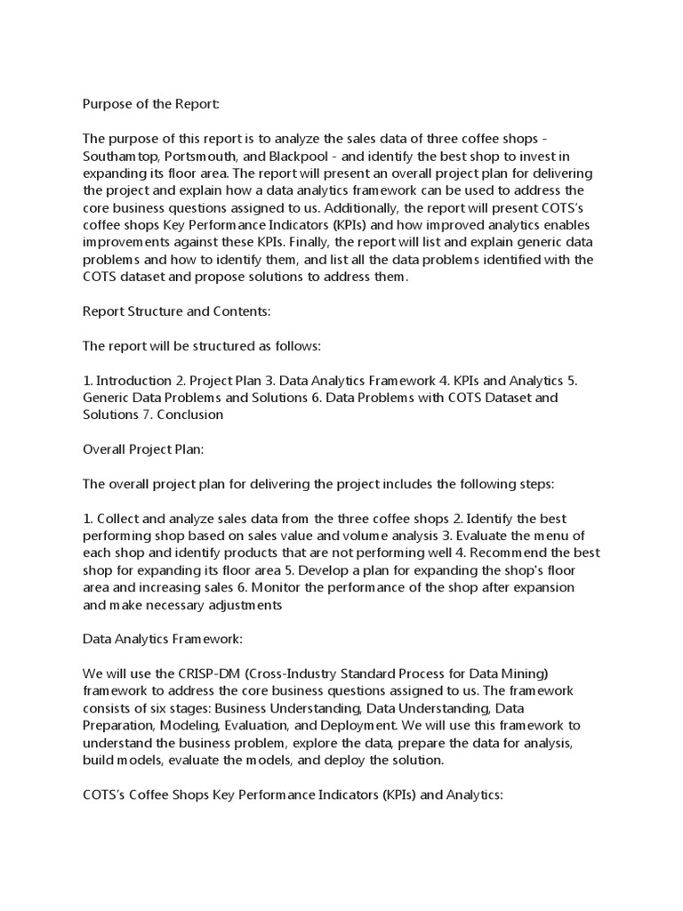 Purpose of The Report | PDF | Analytics | Data Analysis