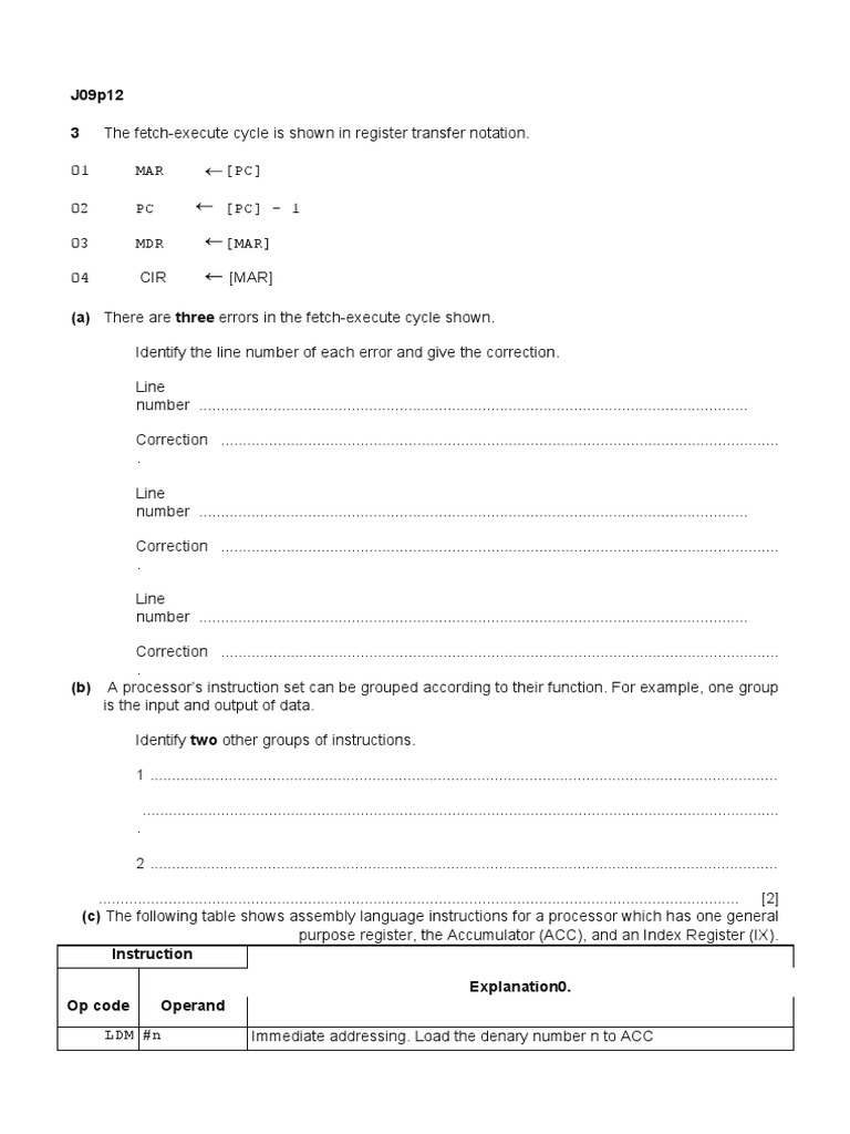 Processor Fundamentals Questions | PDF | Central Processing Unit ...