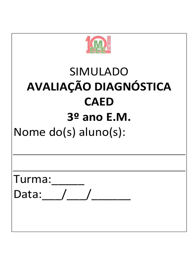 Simulado CAED 3º Ano E.M. | PDF