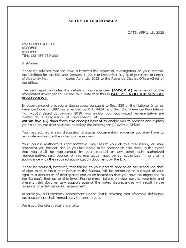 2 Notice of Discrepancy | PDF