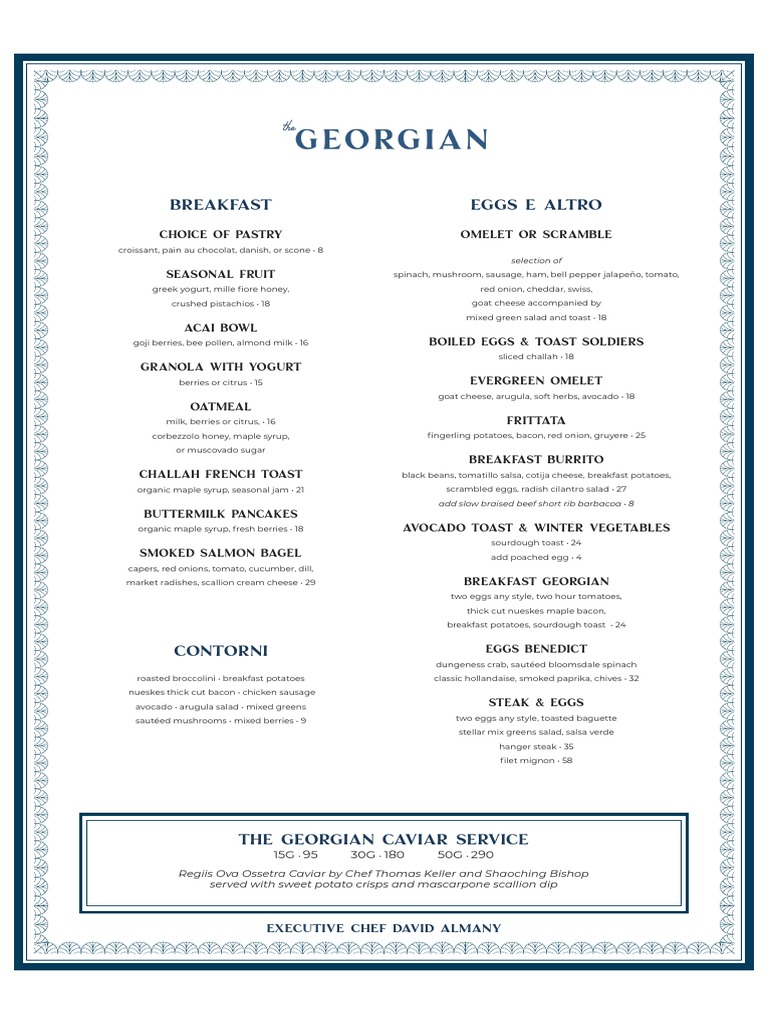 Georgian Menu | PDF | Salad | Bacon