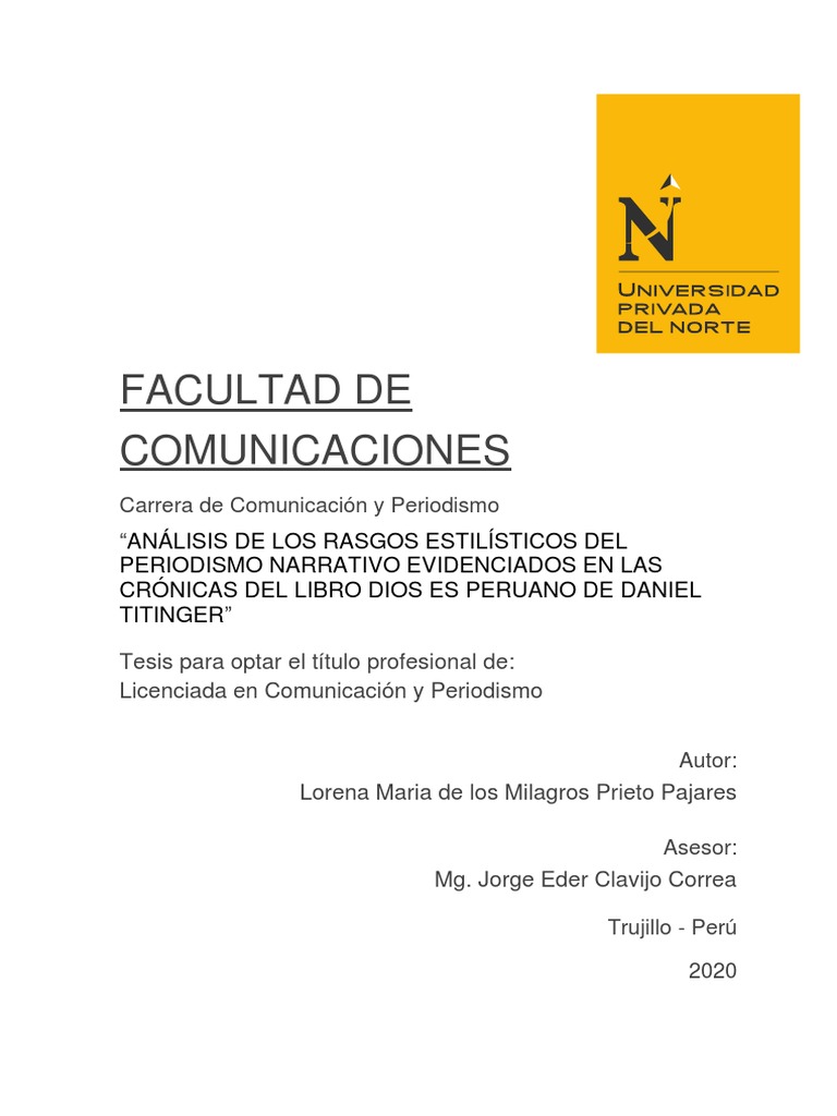 Prieto Pajares, Lorena Maria de Los Milagros | PDF | Narrativa | Narración
