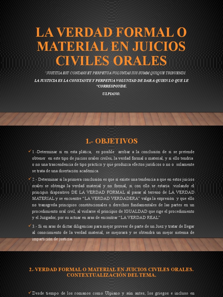 La Verdad Formal o Material en Juicios Civiles | PDF | Ley procesal | Caso de ley