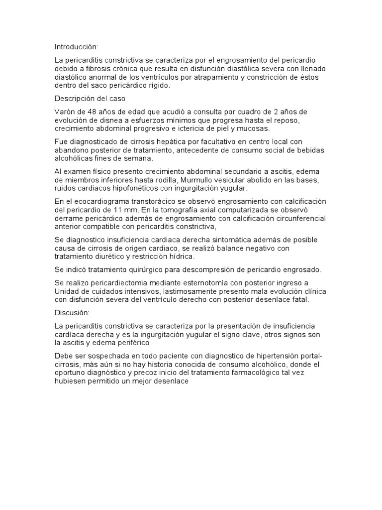 Pericarditis Constrictiva | PDF | Ciencia y matemáticas