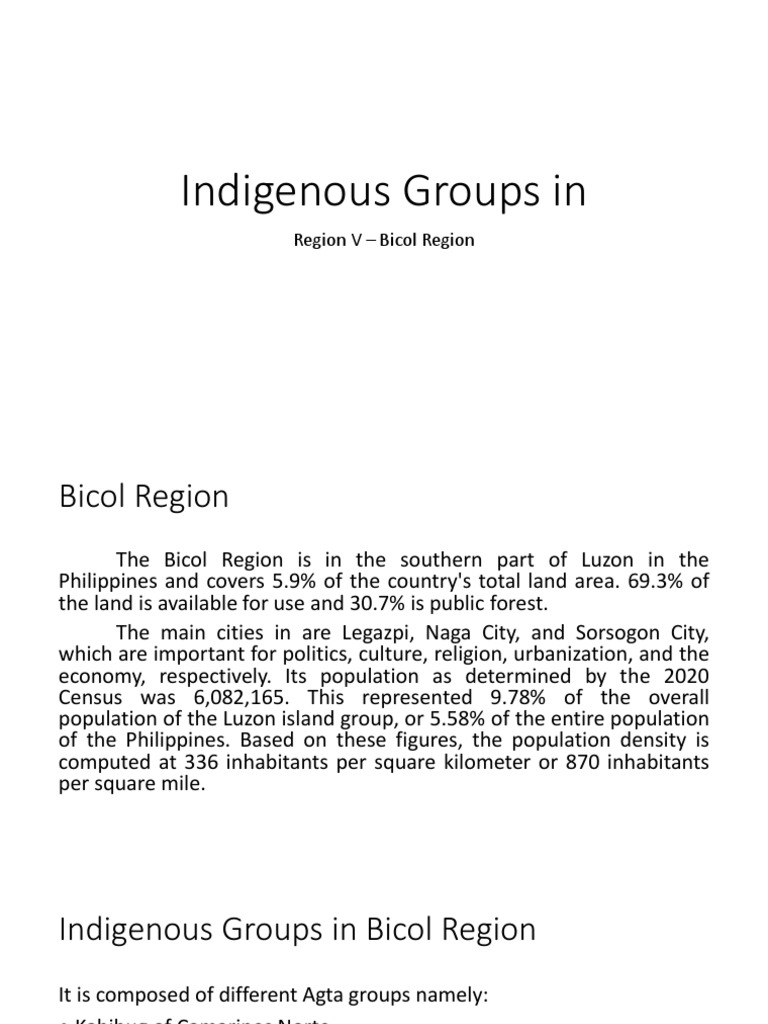 Indigenous Groups in Bicol BSIT-2A | PDF | Ethnicity