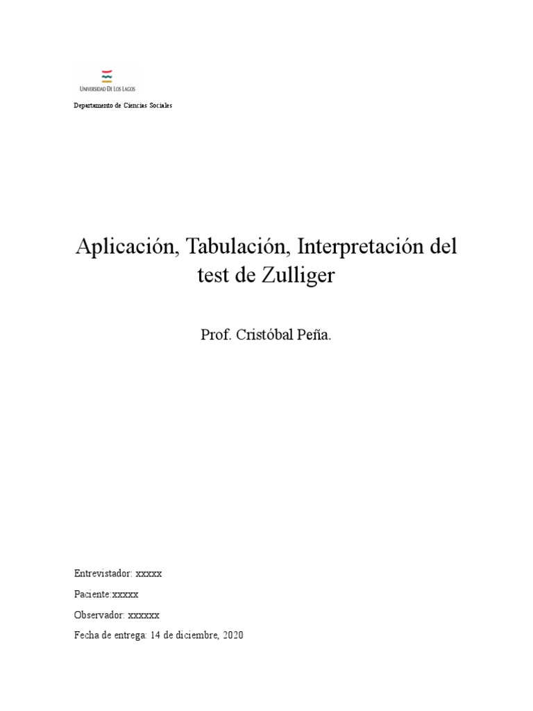 Test de Zulliger | PDF | Pensamiento | Razonamiento deductivo