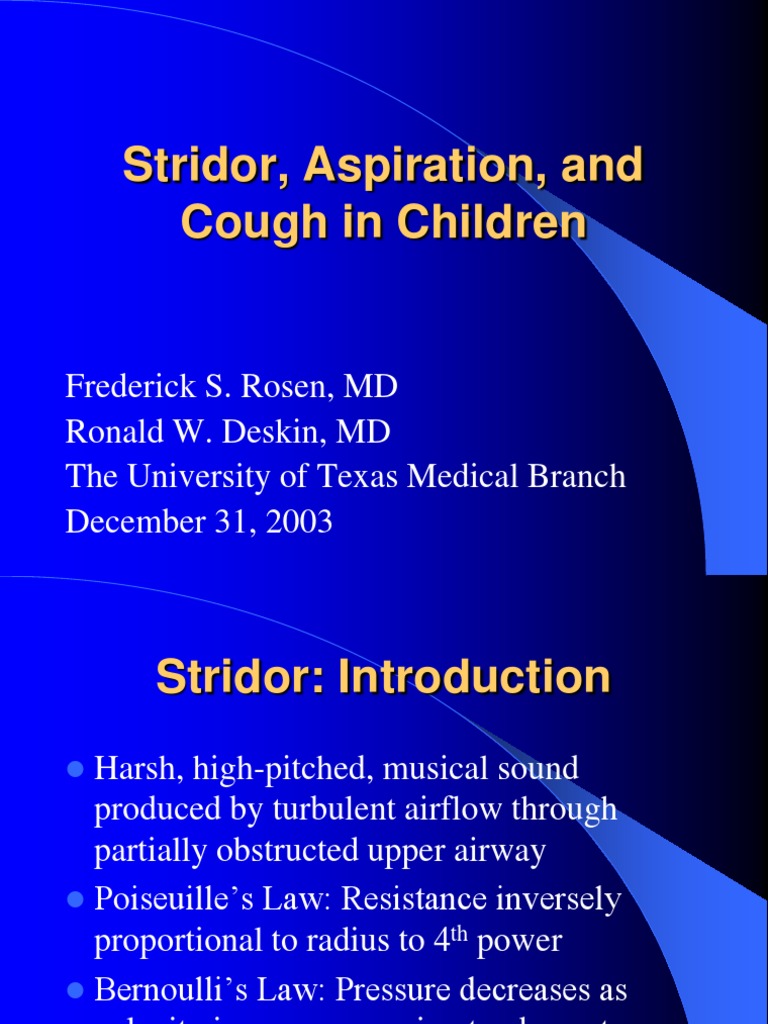 Stridor Slides 2003 1231 | PDF | Cough | Respiratory Tract