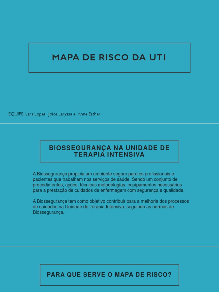 Mapa de Risco na UTI: Biossegurança e Tipos de Risco | PDF | Radiação ...