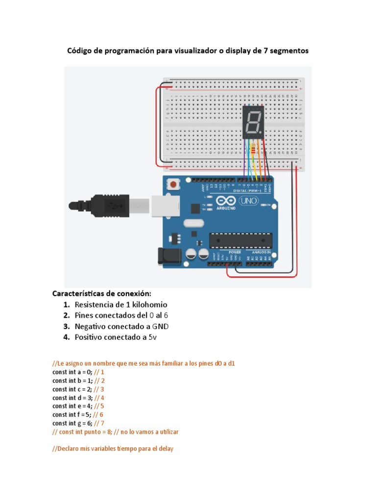 Código de Programación para Visualizador o Display de 7 Segmentos | PDF | Computer Programming ...