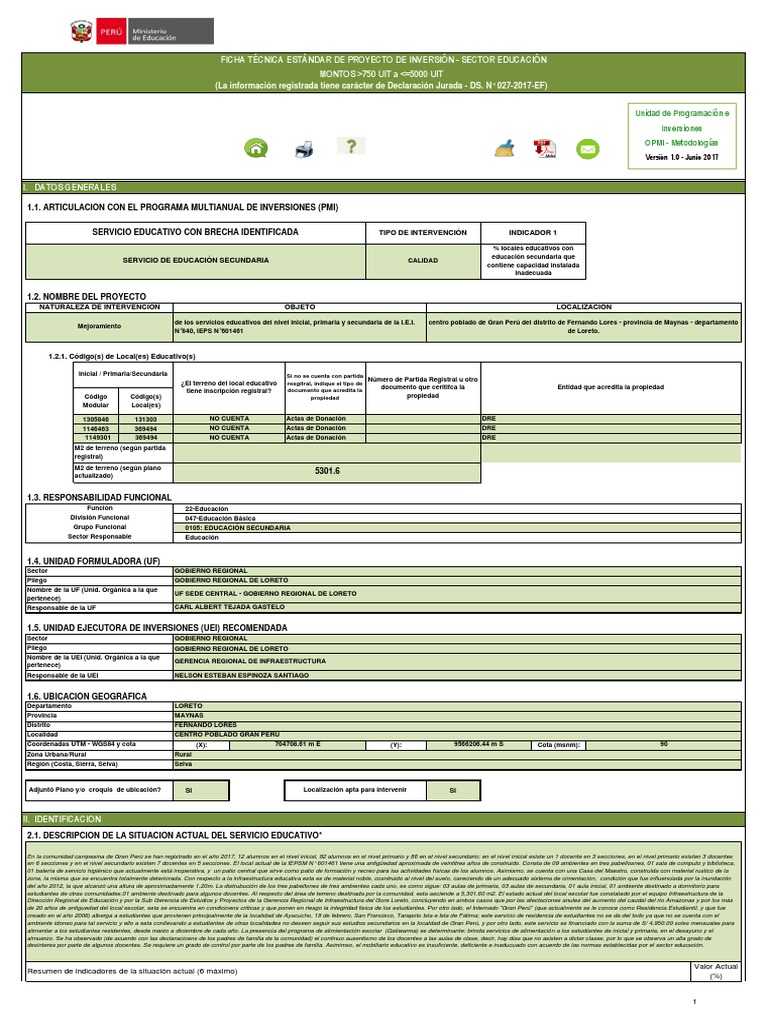 Fiche Tecnica Estandar | PDF | Infraestructura | Perú