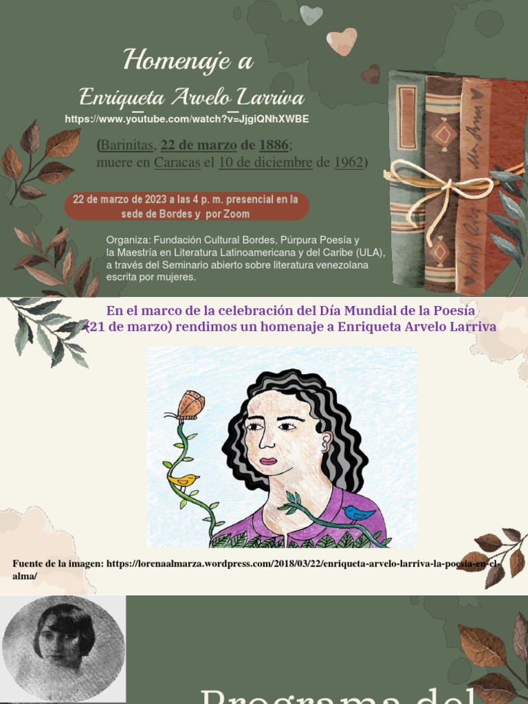 Presentación Programa Homenaje A Enriqueta Arvelo Larriva 22 de Marzo ...