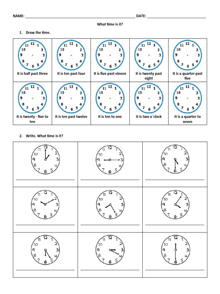 Telling Time Evaluation | PDF