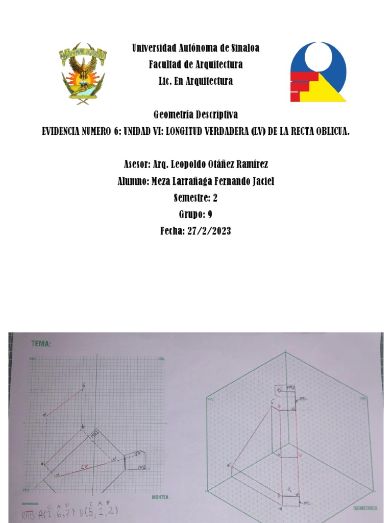 Longitud Verdadera en Geometría Descriptiva | PDF