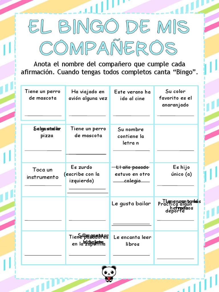 Juego de Bingo para Conocerse Mejor | PDF