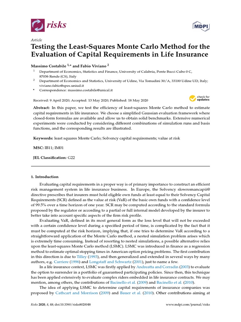 Risks: Testing The Least-Squares Monte Carlo Method For The Evaluation ...