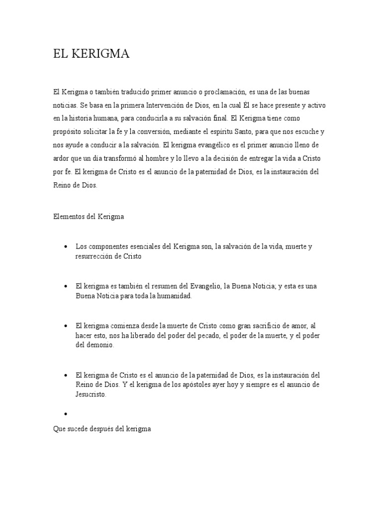 El Kerigma | PDF | Jesús | Salvación